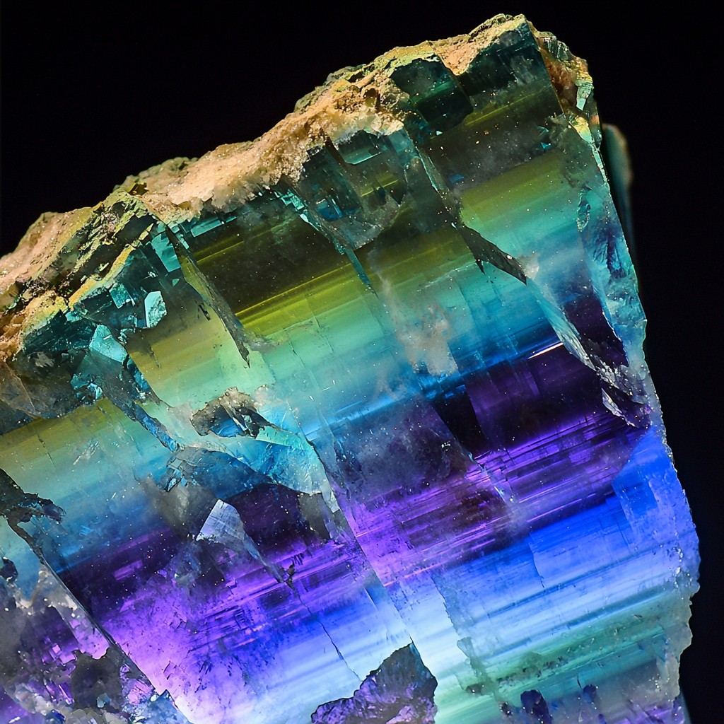 Rainbow Fluorite glows under UV light!